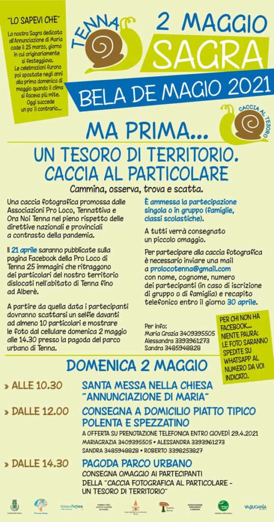 A Tenna domenica 2 maggio la Sagra “BELA DE MAGIO” 2021 – Parrocchie ...